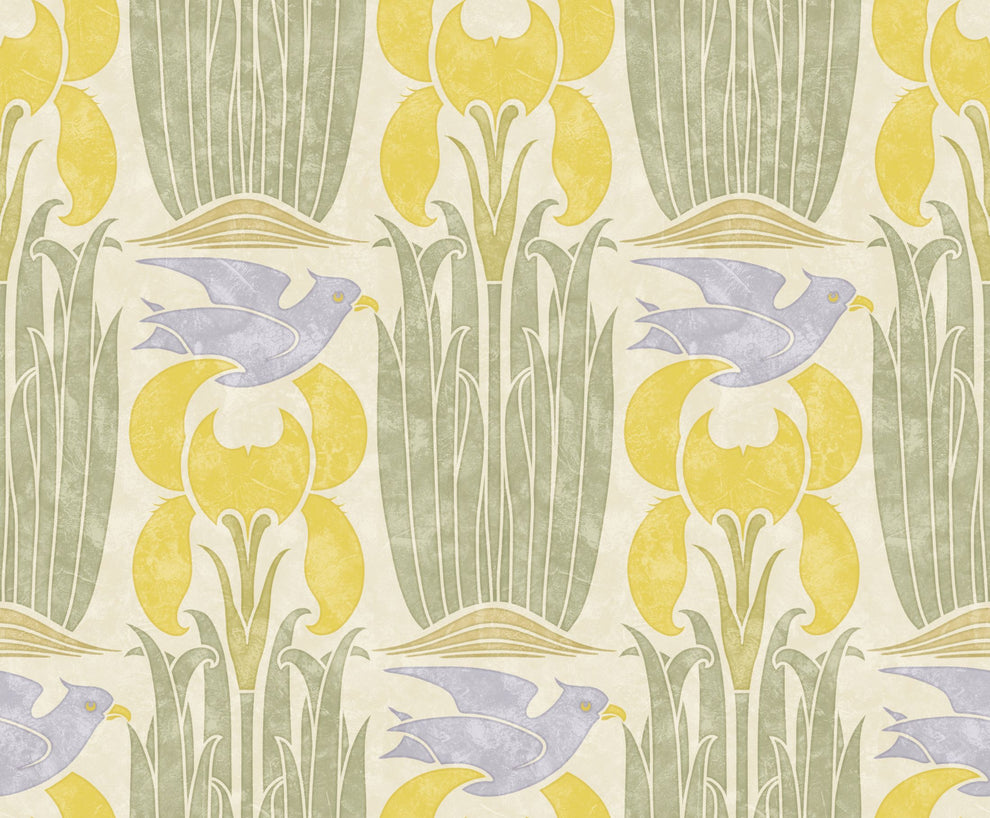 The Merle Fabric - Yellow & Blue – C.F.A Voysey